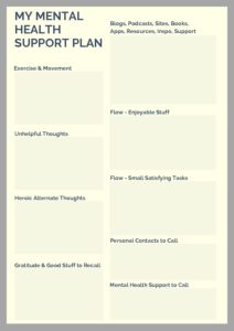 Mental Health Support Plan | Dr Debra Campbell